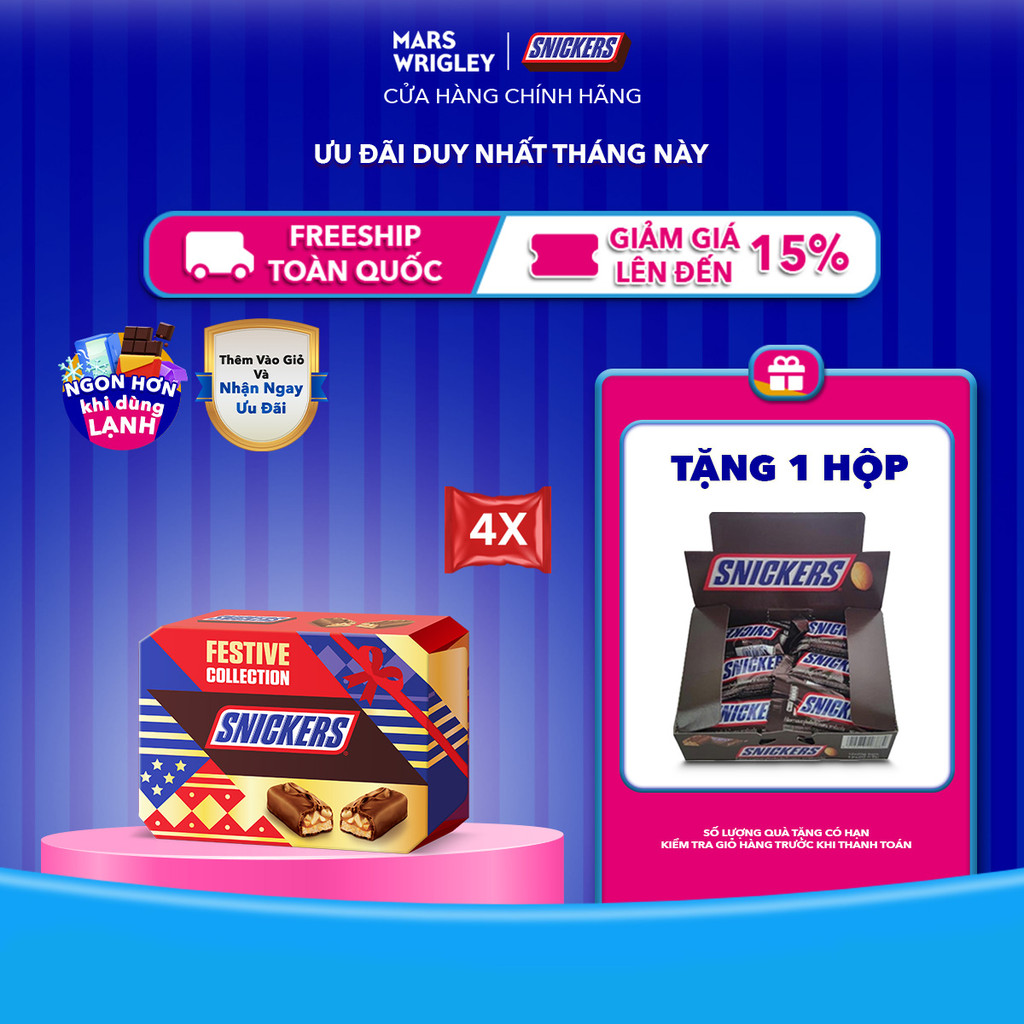[PHIÊN BẢN TẾT GIỚI HẠN] Combo 4 Hộp Kẹo Socola Snickers Funsize 240g ...