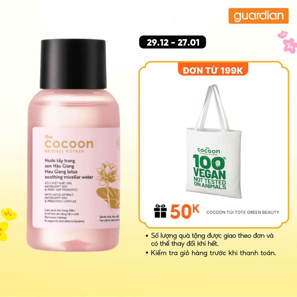 Nước Tẩy Trang Sen Hậu Giang Cocoon Dành Cho Da Nhạy Cảm 140ml ...