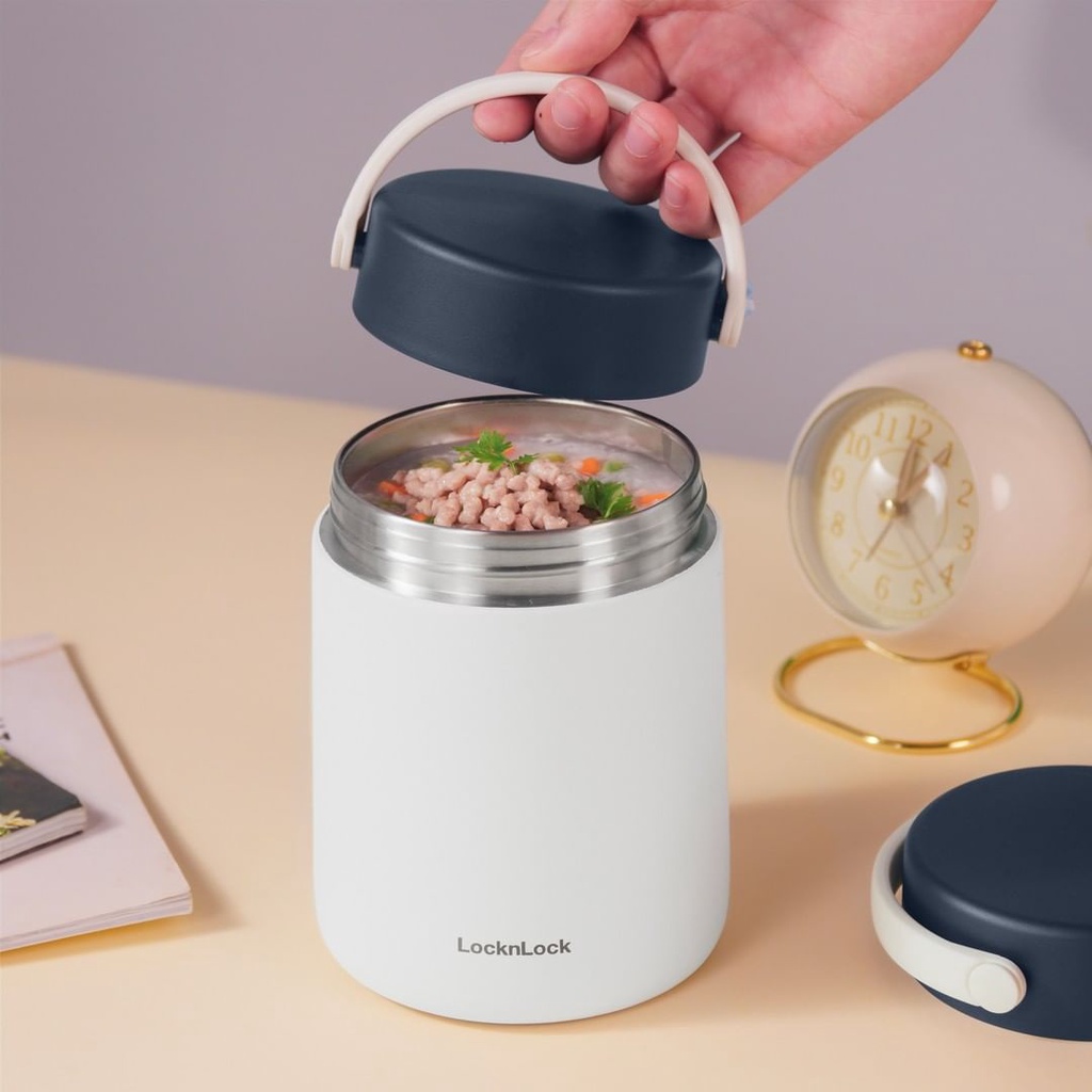 Hộp cơm giữ nhiệt LocknLock LHC8042 700ml - Hàng chính hãng, 2 ngăn kèm ...