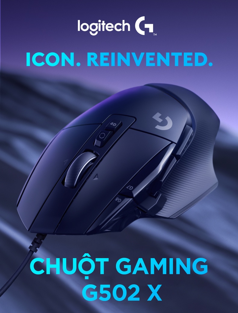 Chuột gaming có dây Logitech G G502 X – switch LIGHTFORCE hybrid, Cảm biến Hero 25K | Shopee ...