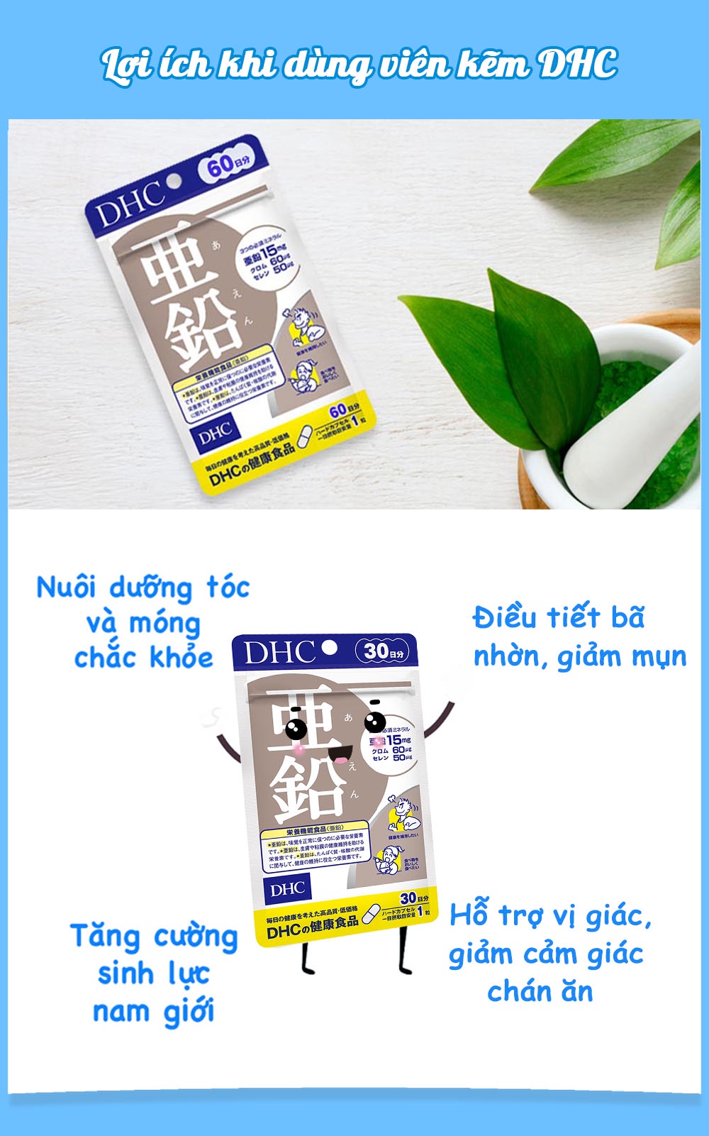 Viên uống kẽm DHC Nhật Bản hỗ trợ giảm mụn tăng cường đề kháng gói 30 ngày | Shopee Việt Nam