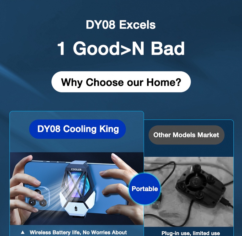 Quạt tản nhiệt mini BlueWow DY08 chuyên dụng hỗ trợ chơi game trên điện ...