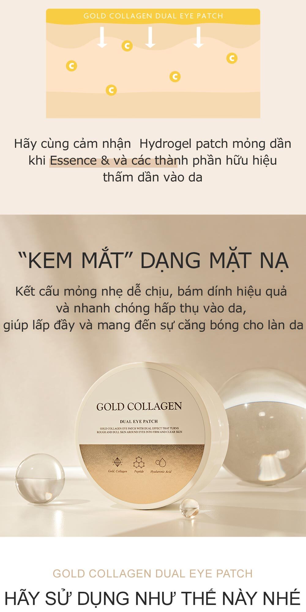 Mặt Nạ Mắt SNP Gold Collagen Dual Eye Patch Chứa Vàng Collagen ...