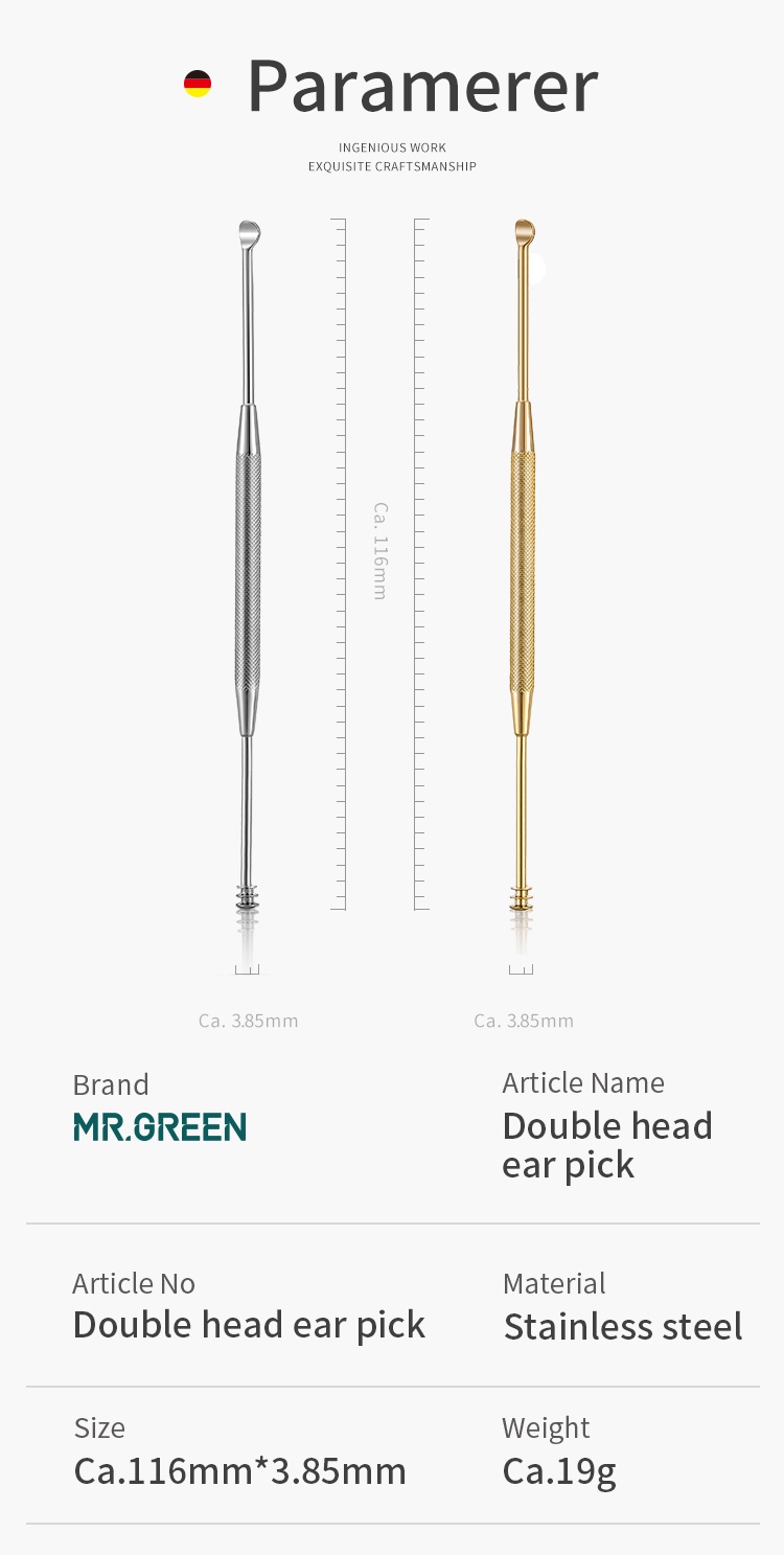 Mr.green Double End Ear Pick 360° Làm sạch Ba vòng Ear Wax Remover Ear ...