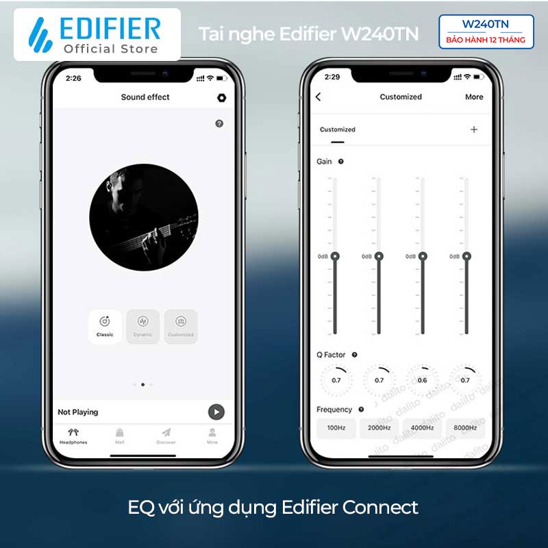 Tai nghe Bluetooth 5.3 EDIFIER W240TN Chống ồn chủ động Đàm thoại 4 mic ...