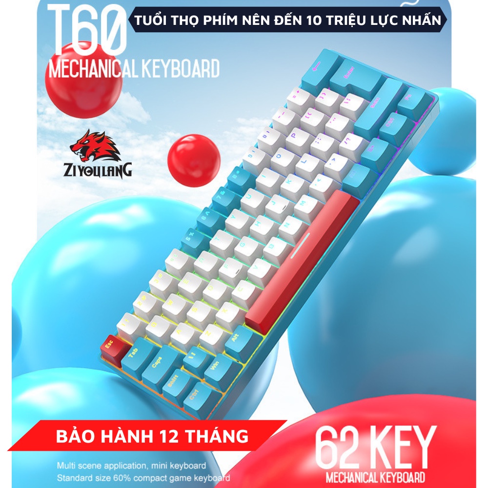 Bàn Phím Cơ Có Dây ZiyouLang T60 Pro Led RGB 18 Chế Độ Trục Cơ Red ...
