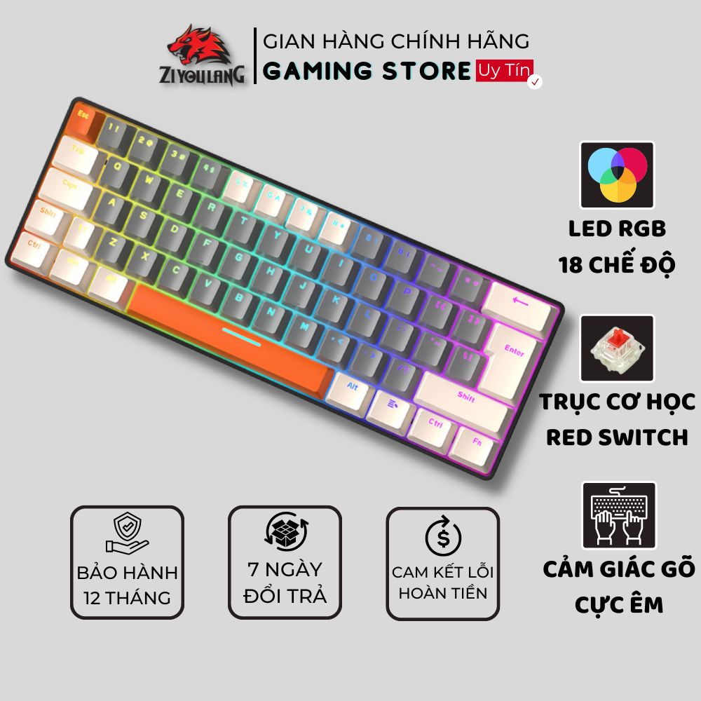 Bàn Phím Cơ Có Dây ZiyouLang T60 Pro Led RGB 18 Chế Độ Trục Cơ Red ...
