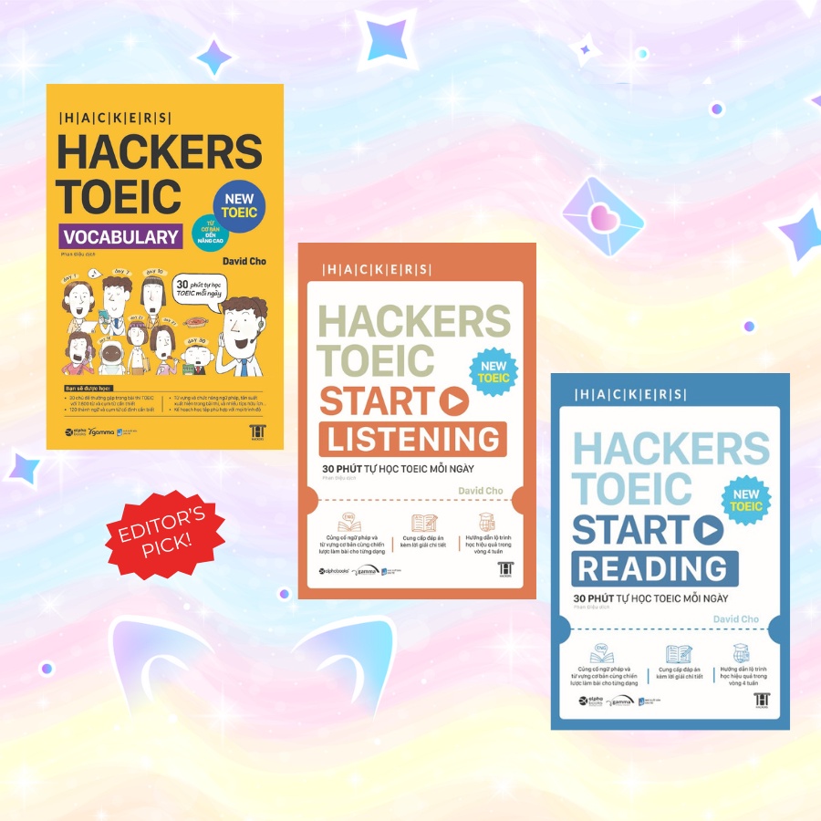 Bộ Sách Hackers Toeic Start Listening + Reading + Vocabulary - Chinh phục MỤC TIÊU TOEIC 400 ...