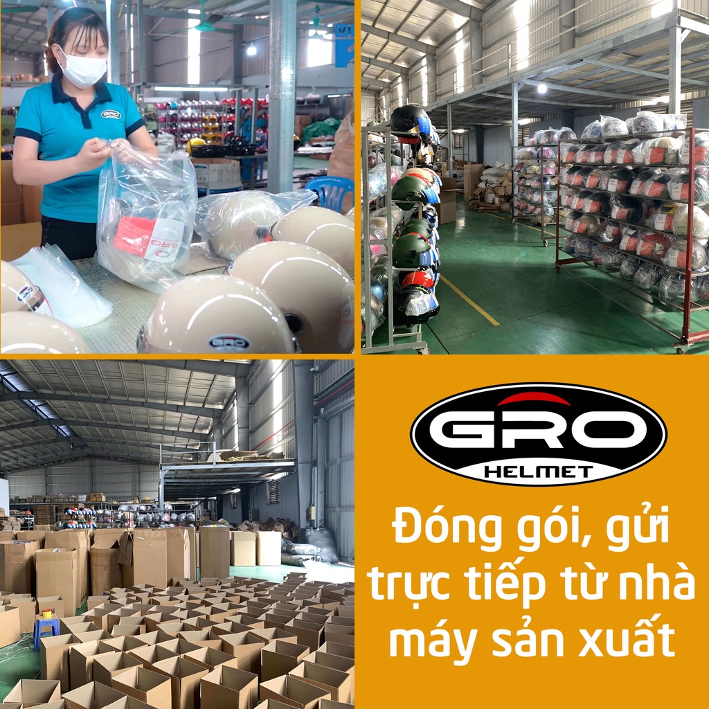 Mũ Bảo Hiểm Fullface GRO Helmet Vân Cacbon, mũ phượt thiết kế 2 kính ...