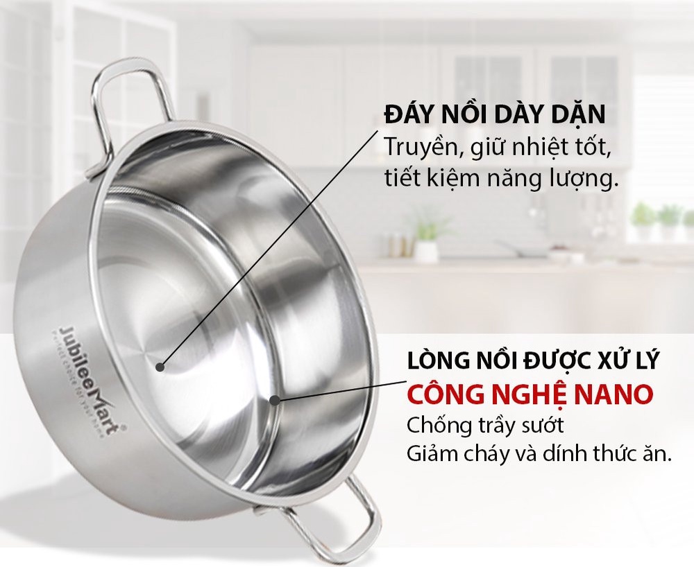 Bộ nồi xoong inox dùng được cho tât cả các bếp từ G01 nấu cháo, thức ăn ...