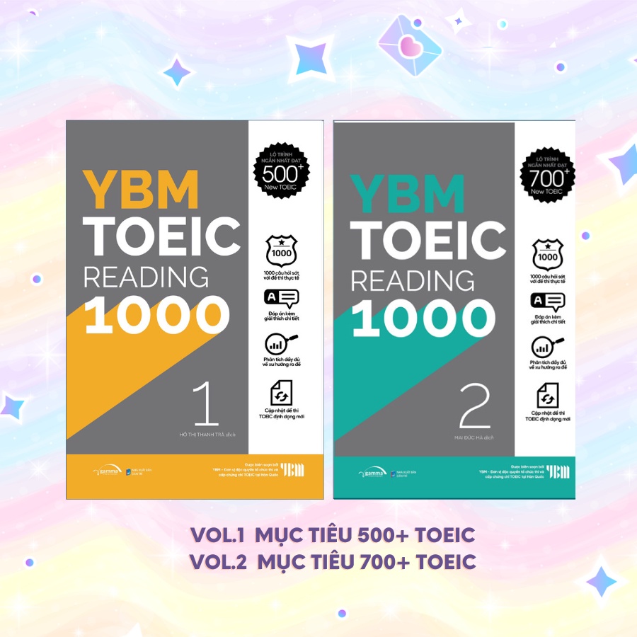 Bộ Sách YBM TOEIC 1000 Listening + Reading Vol.1 & Vol.2: Chinh Phục Lộ Trình Toeic 500+ Đến 700 ...