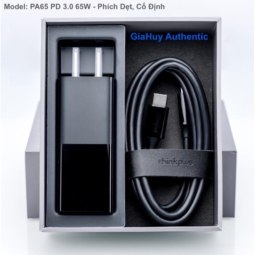 Củ sạc nhanh ThinkPlus GaN 65W nhiều model tuỳ chọn, có tặng kèm câp C to C theo qui cách đóng ...