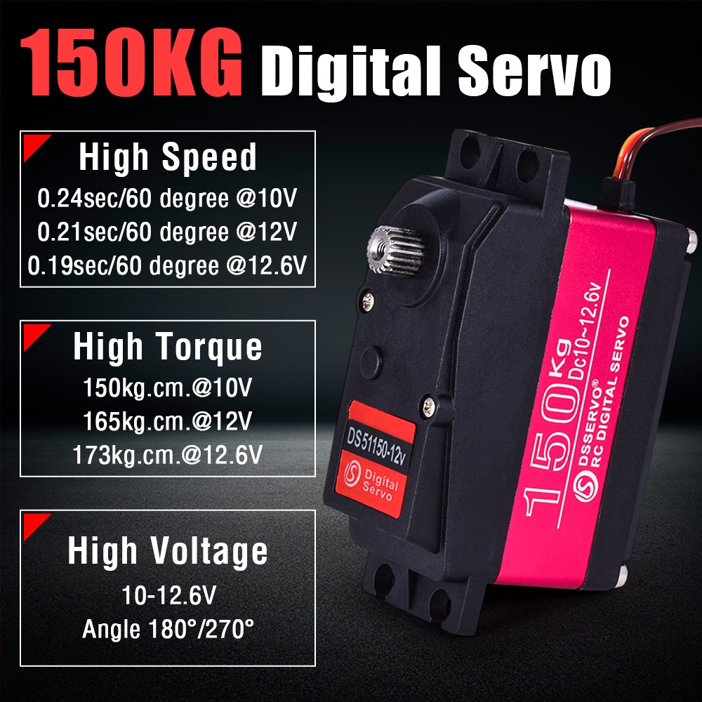Dsservo 60KG 80KG 150KG Servo chống nước mô-men xoắn cao Servo 60KG 80KG 150KG RC Servo cho 1 / ...