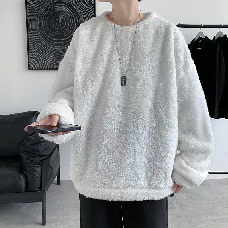 Áo sweater SINRANSINYA lông hai mặt dáng rộng ấm áp phong cách Hàn Quốc ...