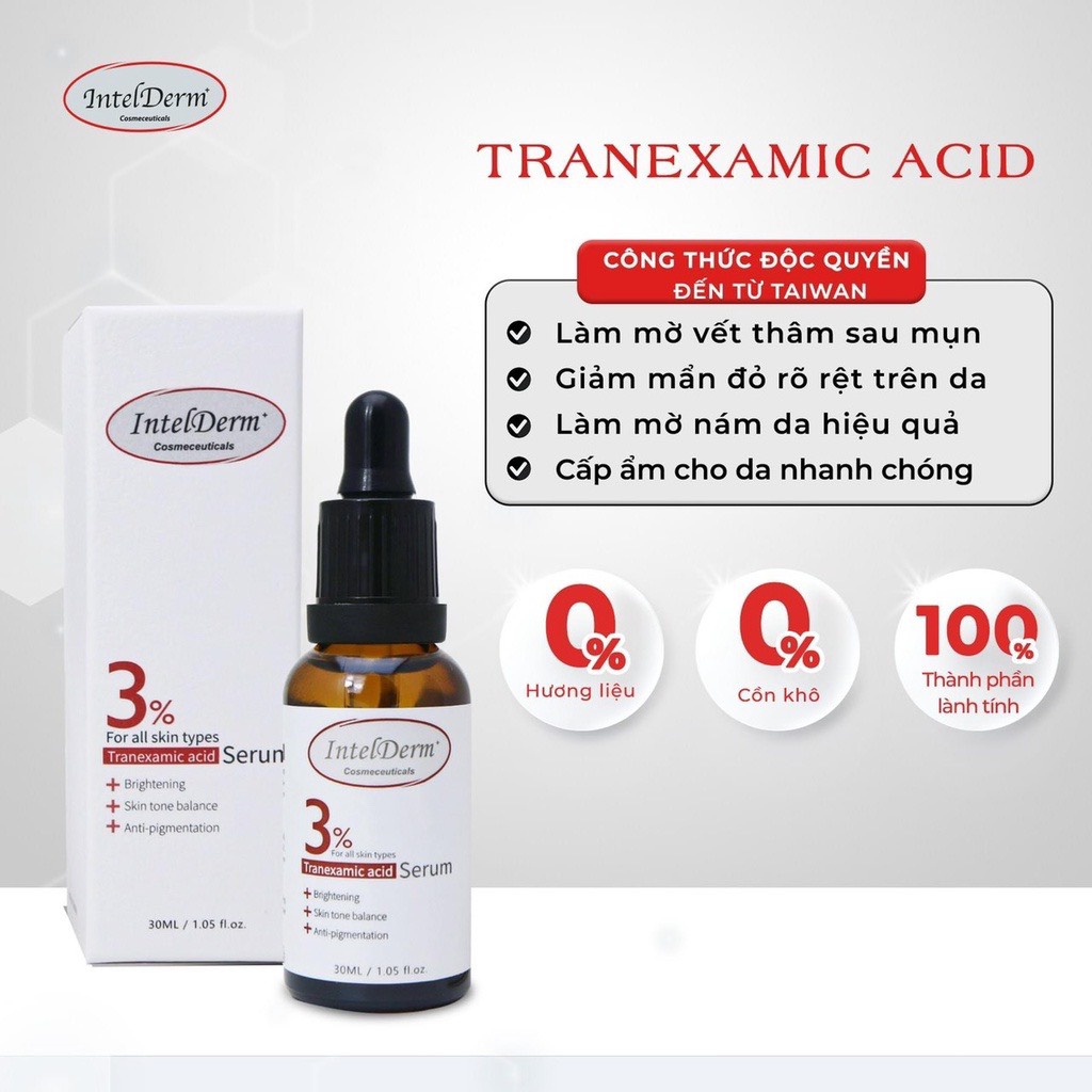 Serum sáng da IntelDerm 3% - Chuyên cấp ẩm phục hồi và mờ thâm nám ...
