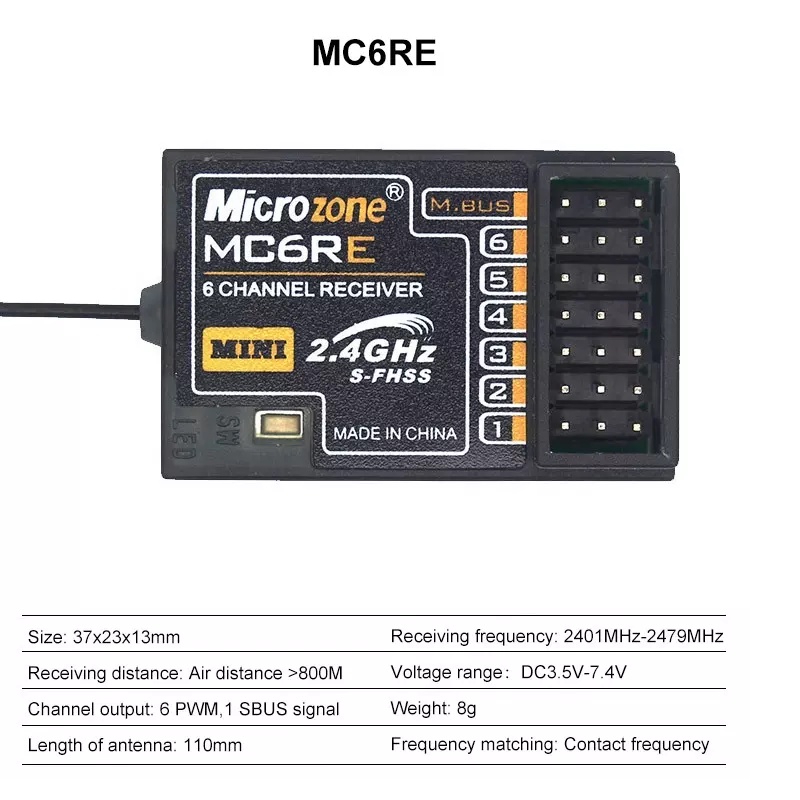 Microzone Mc6re Mc7rb Mini M Sbus Nhận Tín Hiệu 6ch Mc8re 8ch Cho Mc6c