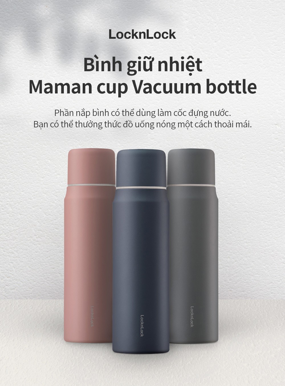 Bình Giữ Nhiệt LocknLock 505ml Nắp Cốc Một Chạm Maman Cup Vacuum Bottle Lock&Lock LHC1487 ...