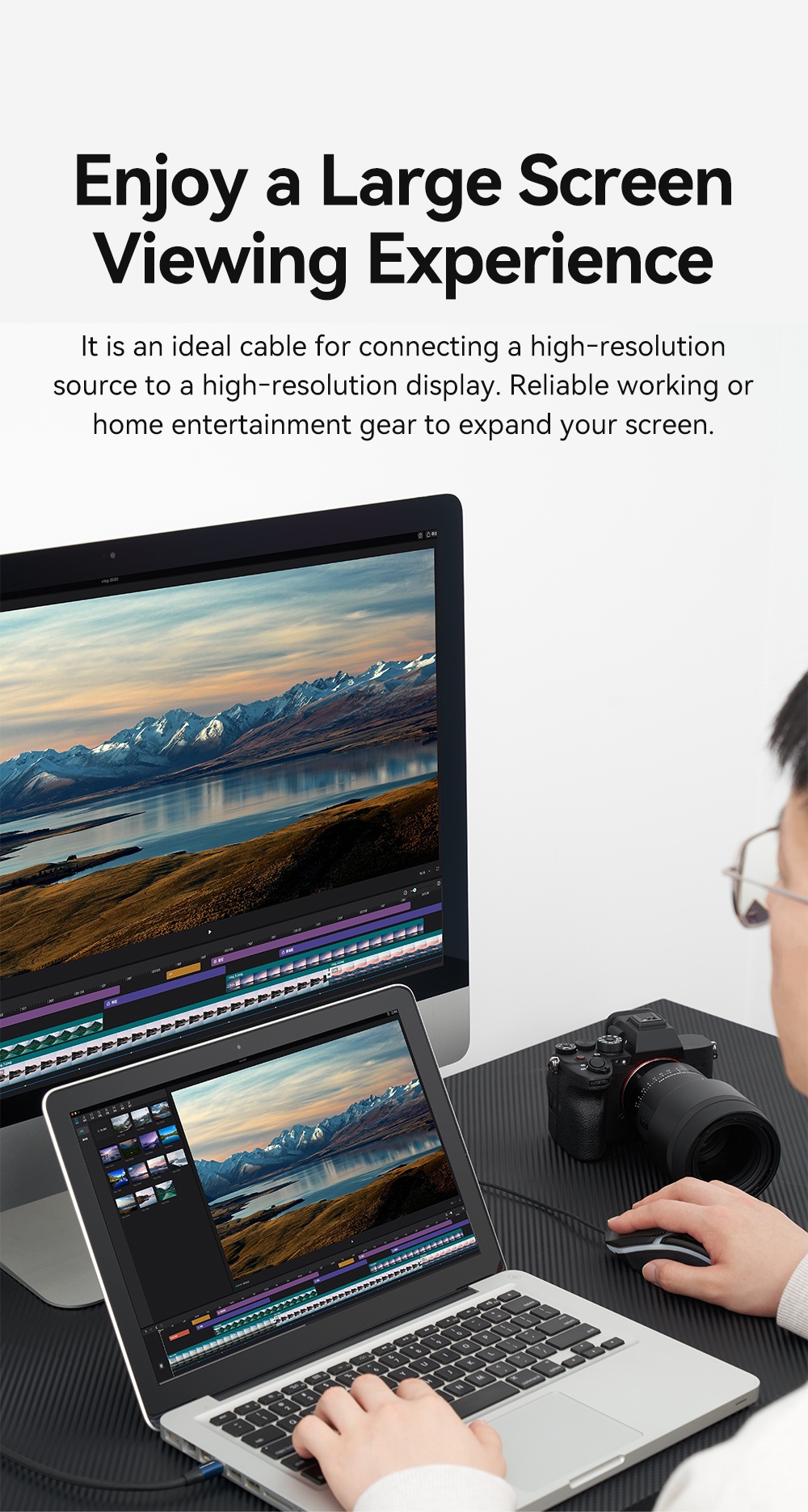 DP Cáp Vention 8k 60hz DP 1.4 240hz Cáp Mini DP tốc độ cao cho máy tính ...