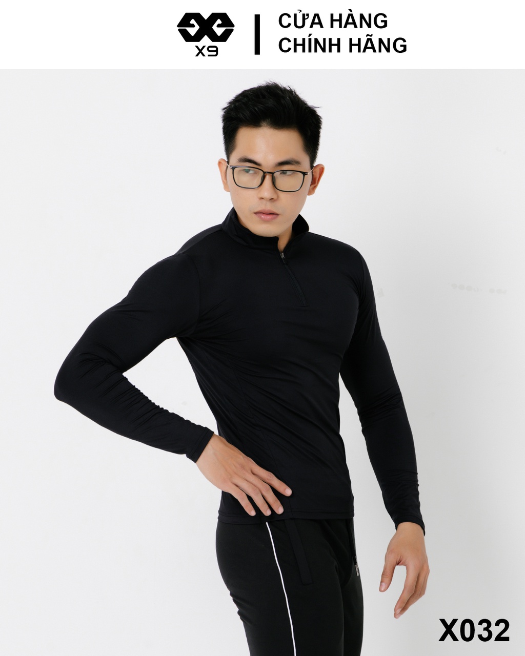 Áo Thun Dài Tay Nam Cổ Trụ Khóa Kéo Giữ Nhiệt Tập Gym Thể Thao Chạy Bộ ...