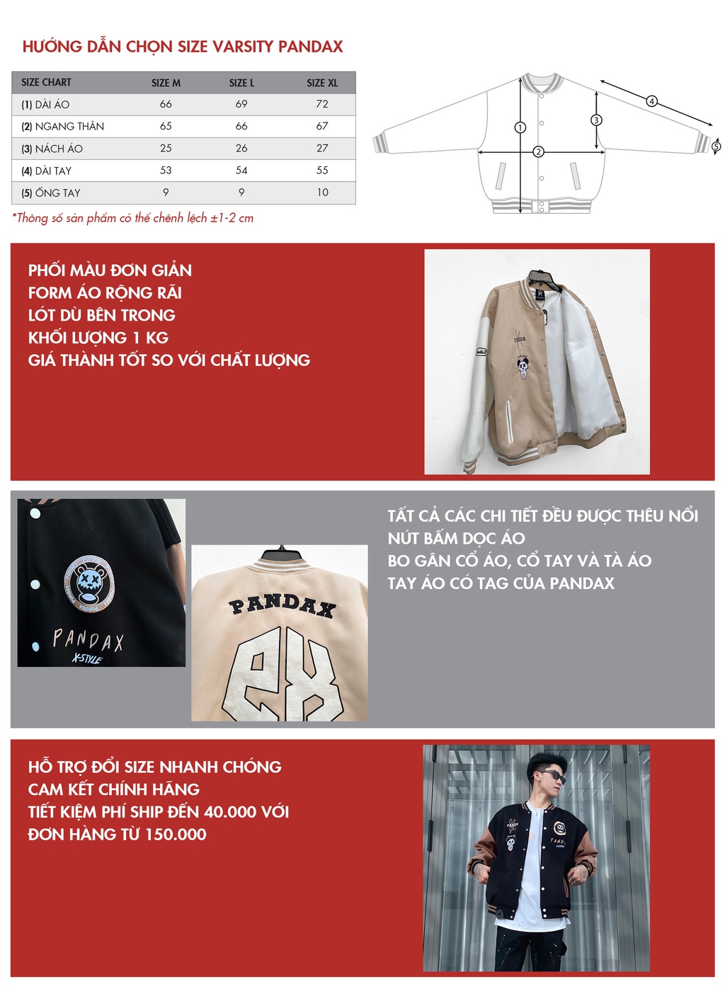 Áo khoác bomber vasity jacket PANDAX , bomber nỉ dày nam nữ local brand , áo bóng chày unisex ...