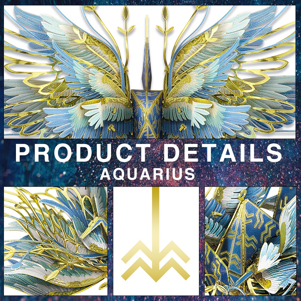 Bộ mô hình kim loại 3D Piececool - Aquarius One Thousand Origami Carnes ...
