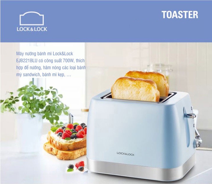 Máy Nướng Bánh Mì LocknLock Hâm Nóng Nướng Bánh EJB221BLU Lock&Lock ...