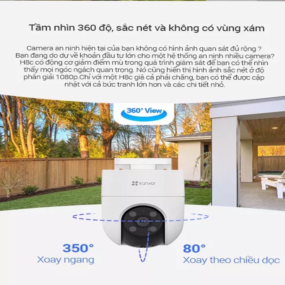 Camera ip wifi ezviz H8C Pro 4.0M 2K +, 2.0M Full HD 1080P ngoài trời ...