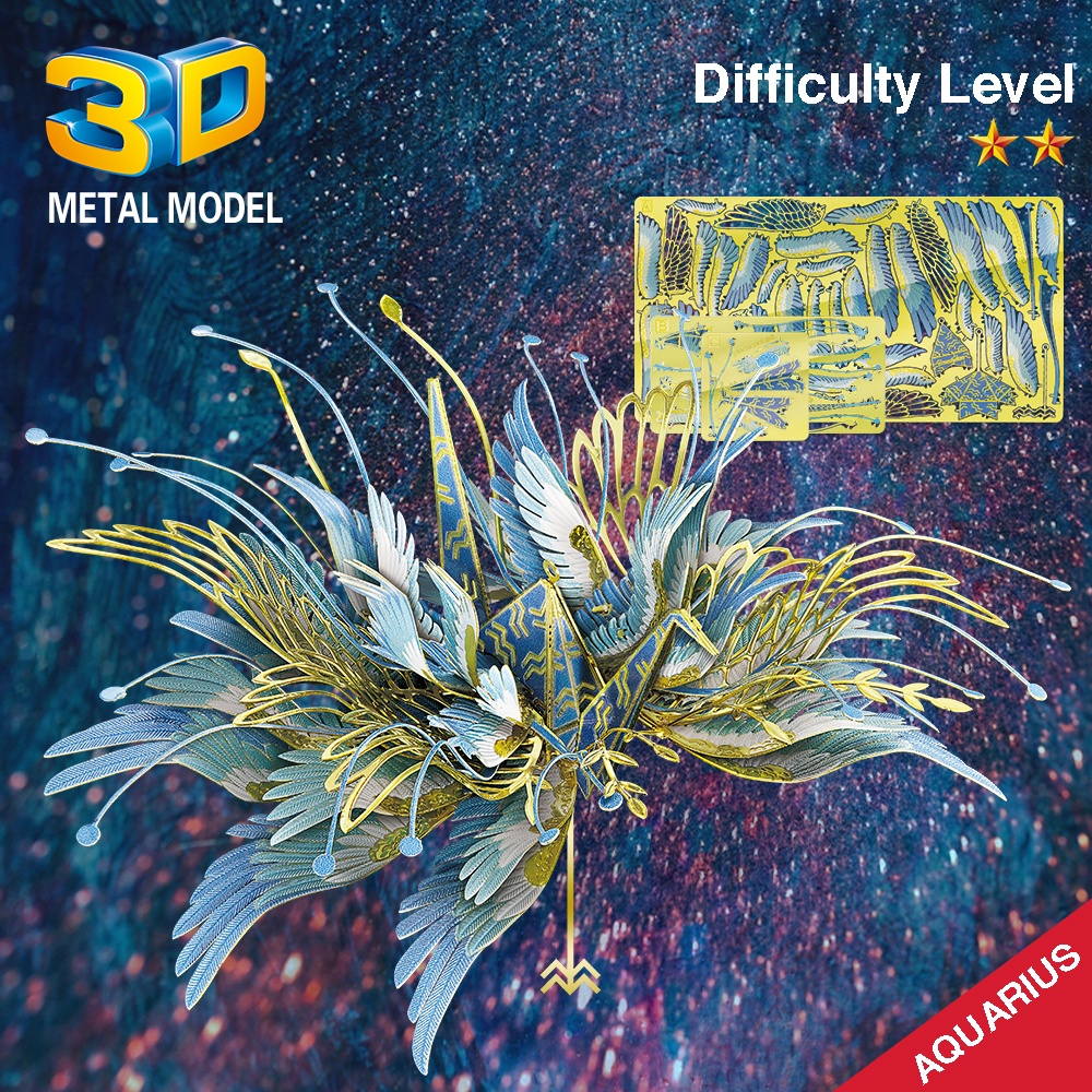 Bộ mô hình kim loại 3D Piececool - Aquarius One Thousand Origami Carnes ...