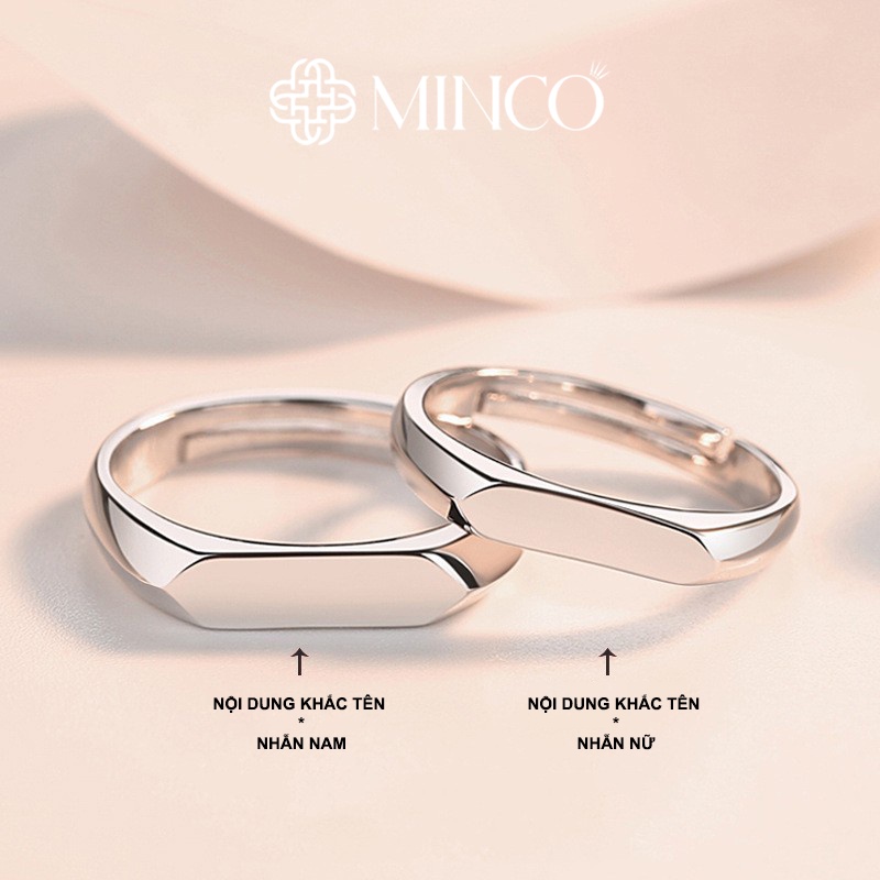Nhẫn Đôi Khắc Tên Miễn Phí Minco Accessories nhẫn cặp khắc tên theo yêu cầu basic trơn phong ...