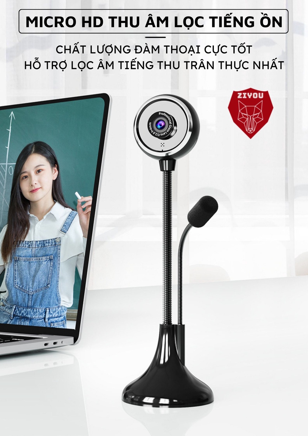 Webcam Camera Máy Tính Ziyou A09 Có Mic Micro 360° Full HD Siêu Nét Góc ...