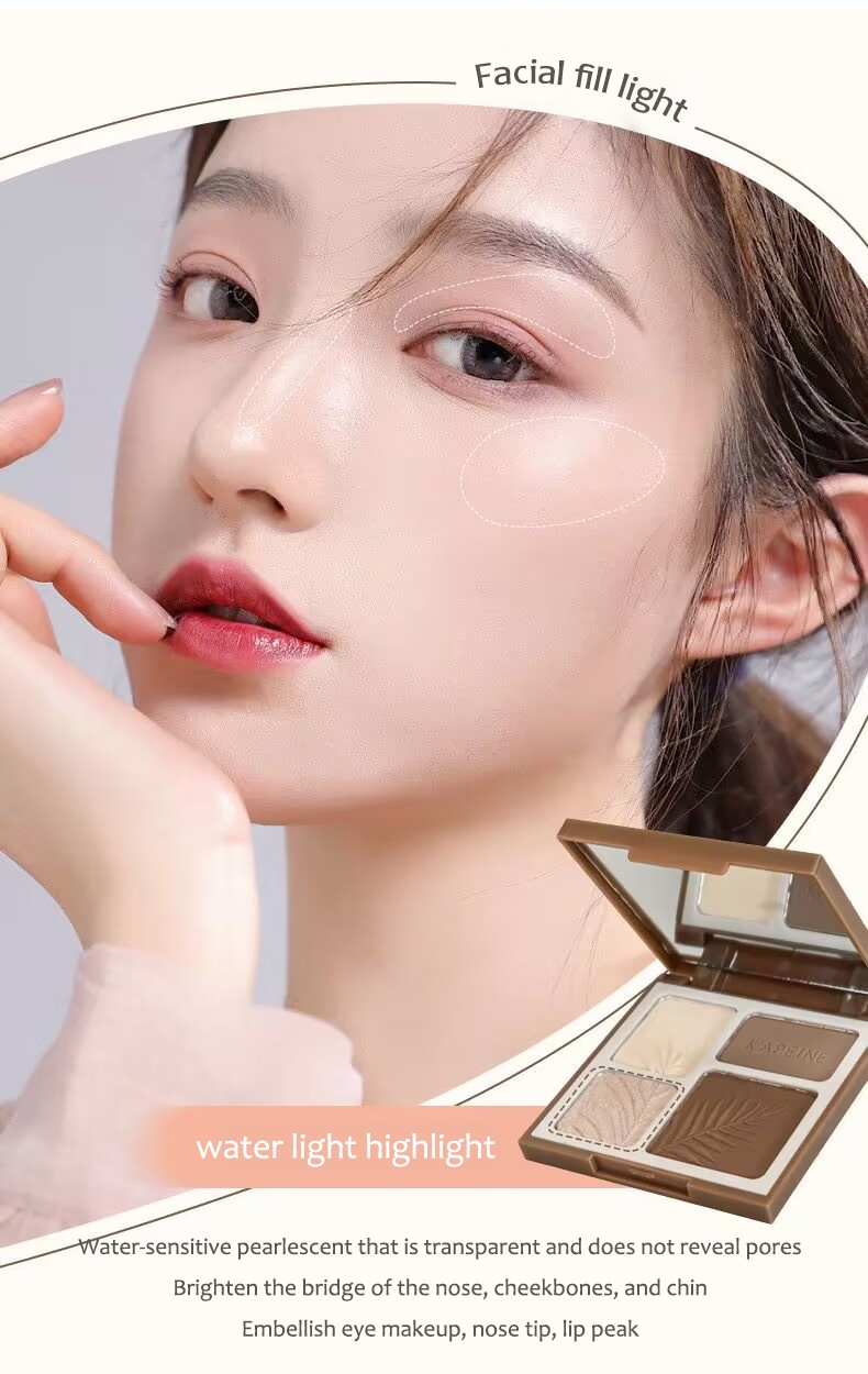 Bảng phấn trang điểm mắt tạo khối DERF 4 màu sắc lì kết hợp 3D lâu trôi chống thấm nước | Shopee ...