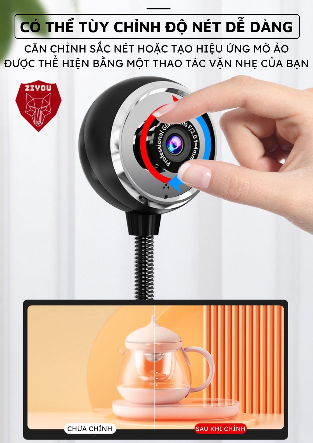 Webcam Camera Máy Tính Ziyou A09 Có Mic Micro 360° Full HD Siêu Nét Góc ...
