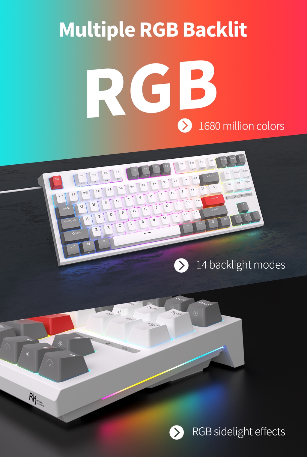 Bàn phím cơ chơi game RK ROYAL KLUDGE R87 với 87 phím chuyên nghiệp | Shopee Việt Nam