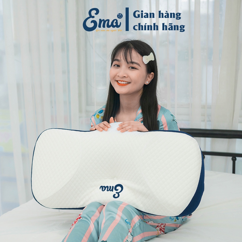 Gối công thái học EMA - Thiết kế cho mọi tư thế ngủ, chống đau vai gáy ...