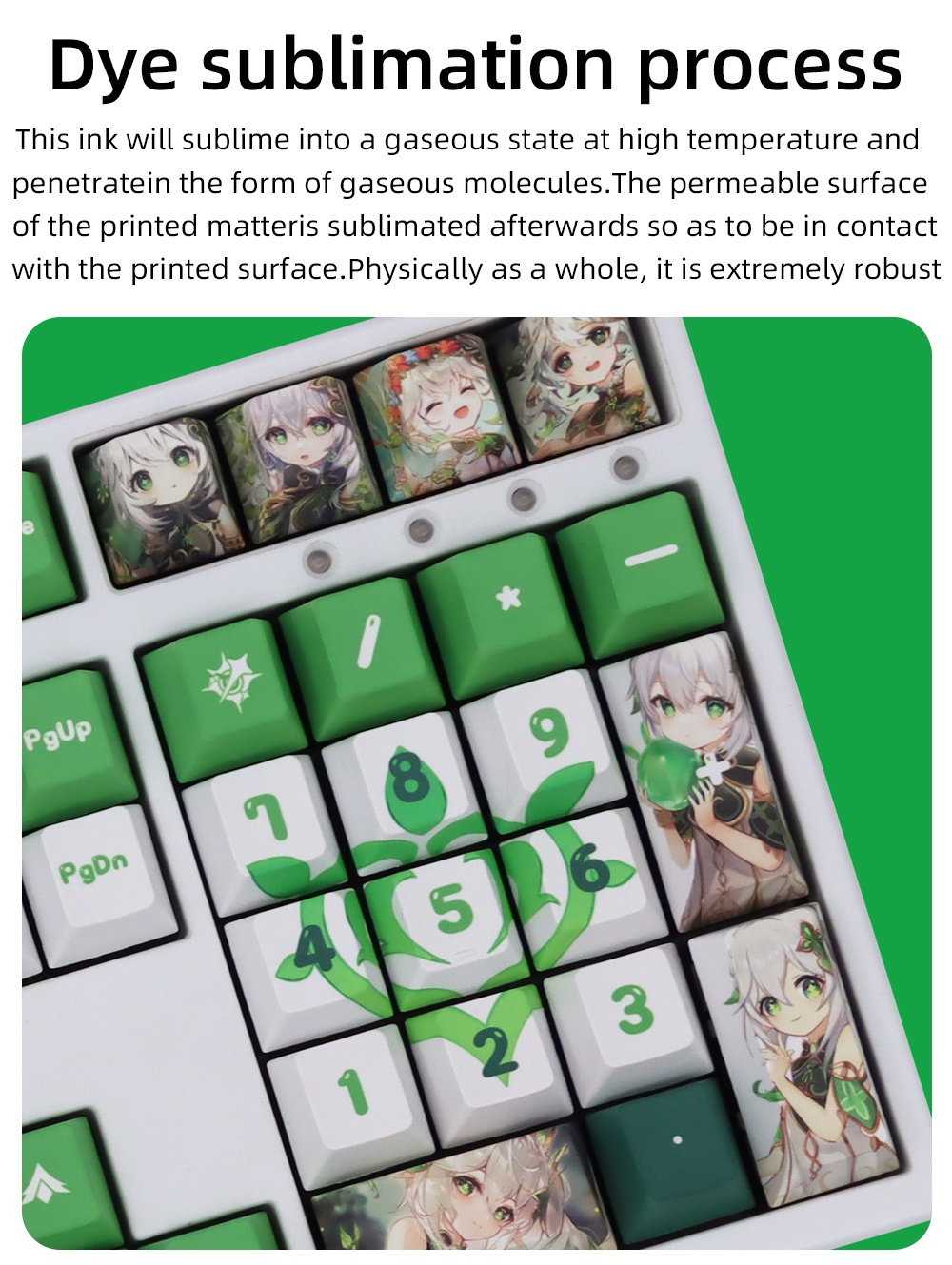 Genshin Impact Nahida Keycap PBT 136pcs Cherry Profile Set 136 Nút Bàn ...