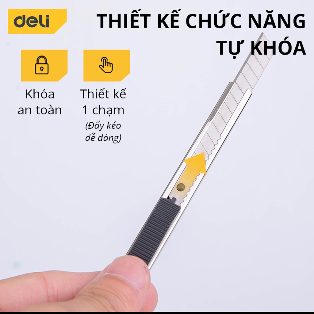 Dao Rọc Giấy, Cắt Dây Điện Deli Cao Cấp - Lưỡi Dao SK5 Sắc Bén 18mm - Sử Dụng Trong Gia Đình ...