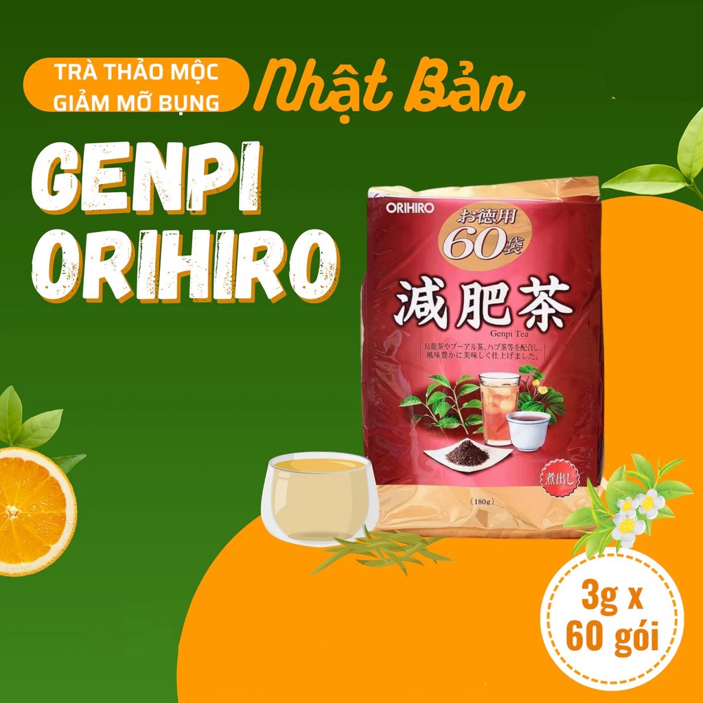 Trà Genpi hỗ trợ giảm mỡ thừa Orihiro Nhật Bản 60 gói/túi | Shopee Việt Nam