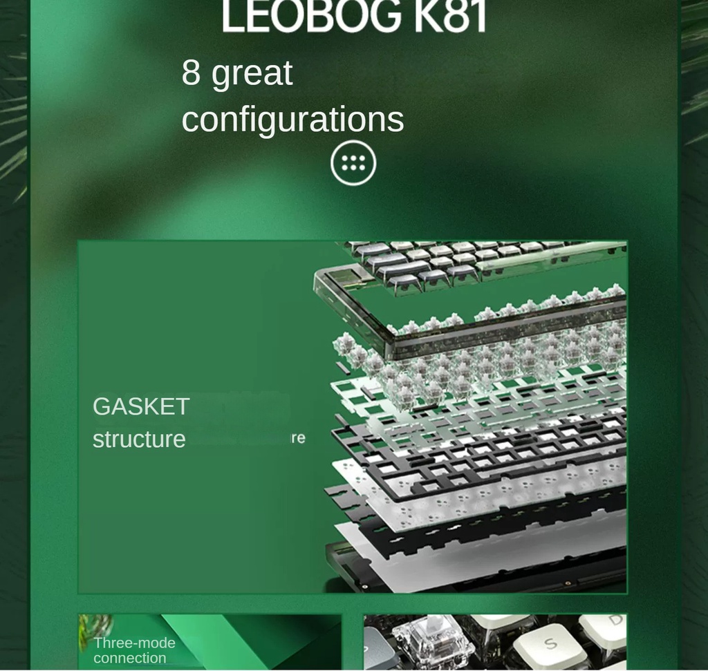 Hồng Hàng có sẵn!!! Leobog K81 Không Dây Bluetooth 3 Chế Độ Bàn Phím Cơ Gioăng Tùy Chỉnh 75% ...