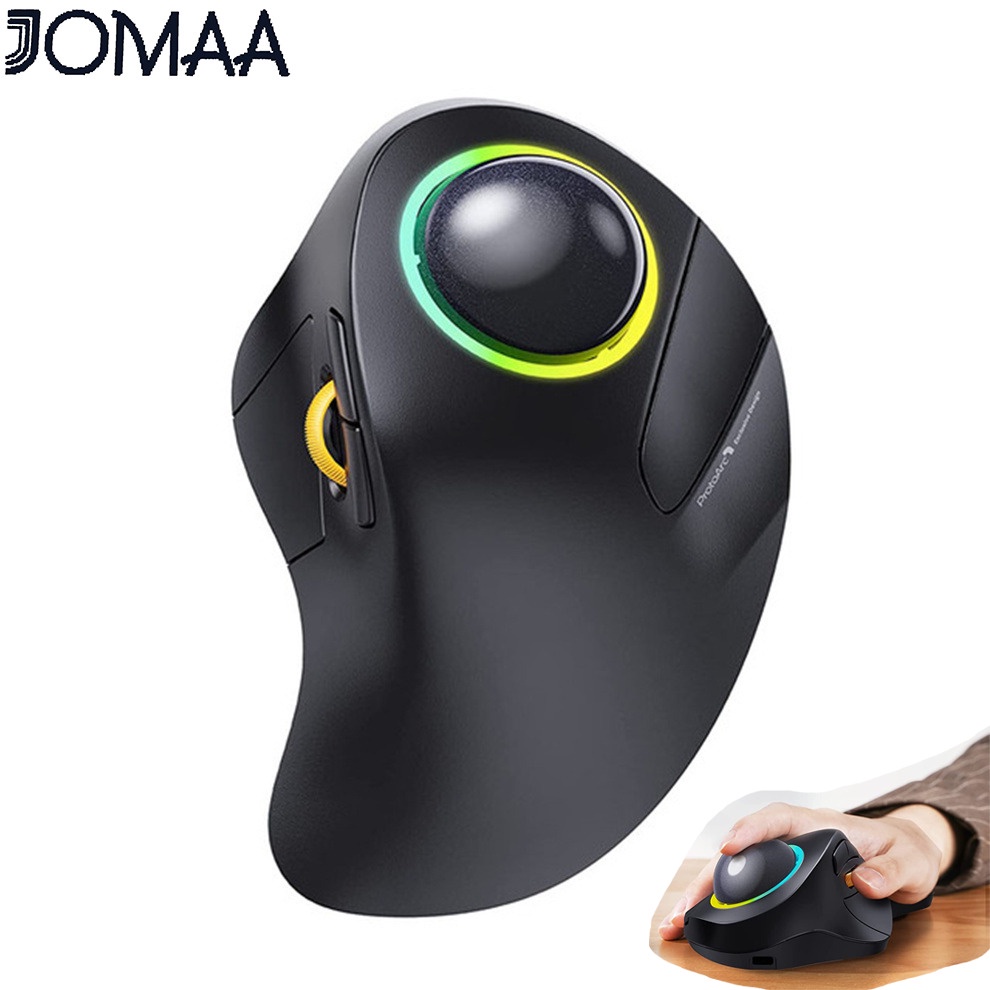 Jomaa EM03 Không Dây BluetoothTrackball Chuột Sạc Công Thái Học RGB Đèn ...