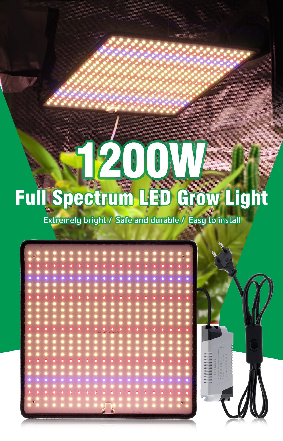 Led plant grow light full spectrum ac85 ~ 265v 1200w 40w bảng điều ...