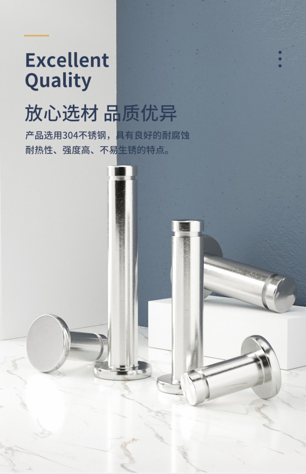 [xjk] 304 chốt hình trụ với khe kẹp trục bằng thép không gỉ đầu phẳng hình trụ vòng chụp chốt ...