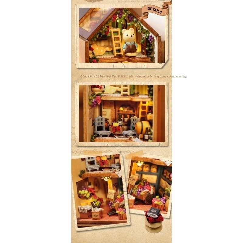 Wisdom house diy mini handmade paste hut đồ trang trí để bàn cho bé ...