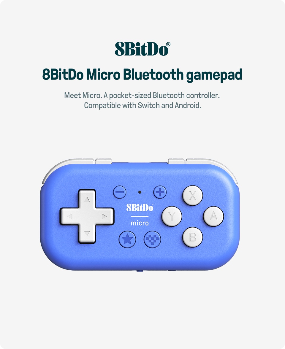 8BitDo Micro Bluetooth Controller Pocket-sized Mini gamepad for Switch ...