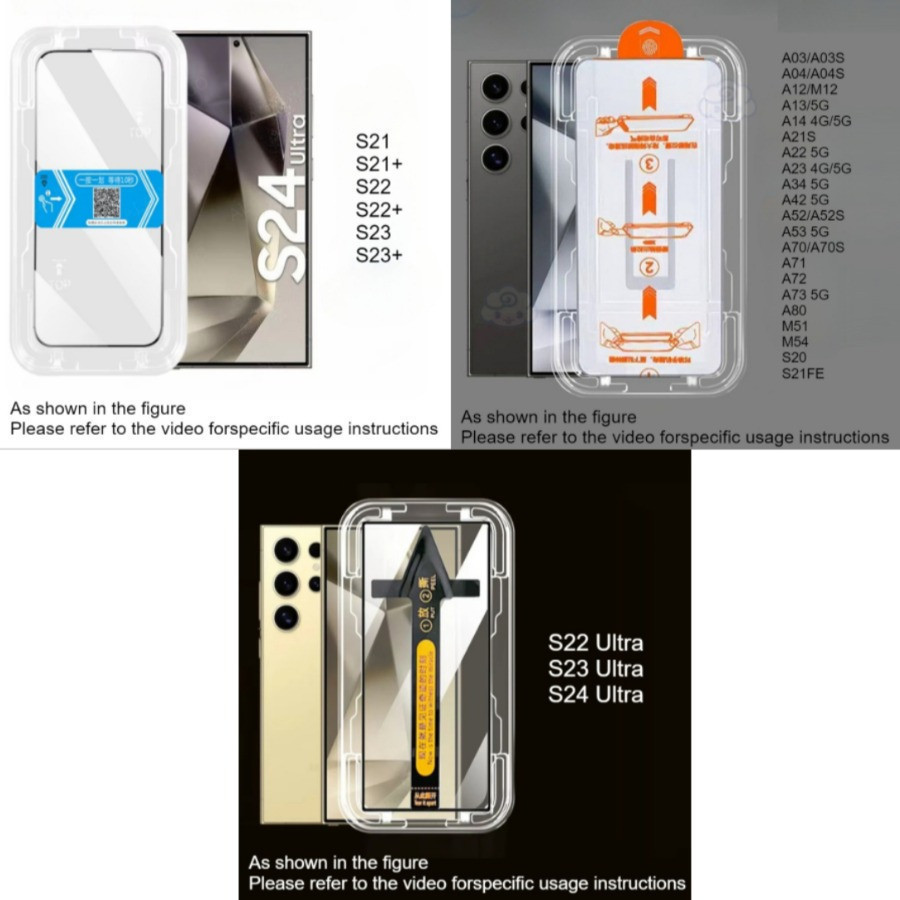 Cường Lực Samsung Tự Dán tự hút bụi Cho Samsung Galaxy S24 S23 S22 S21 ...