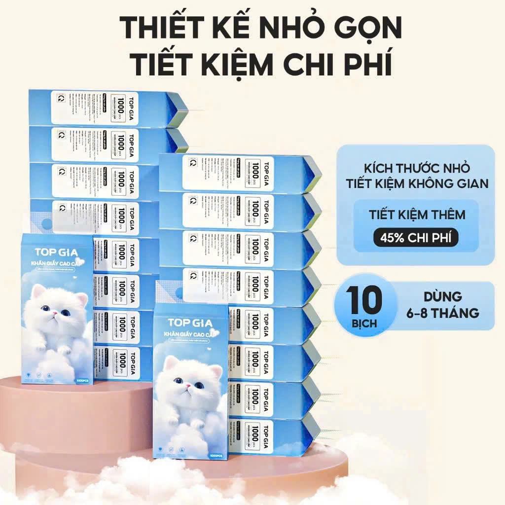 Khăn giấy rút TopGia 10 bịch GiaGia, giấy vệ sinh treo tường 1000 tờ 4 ...