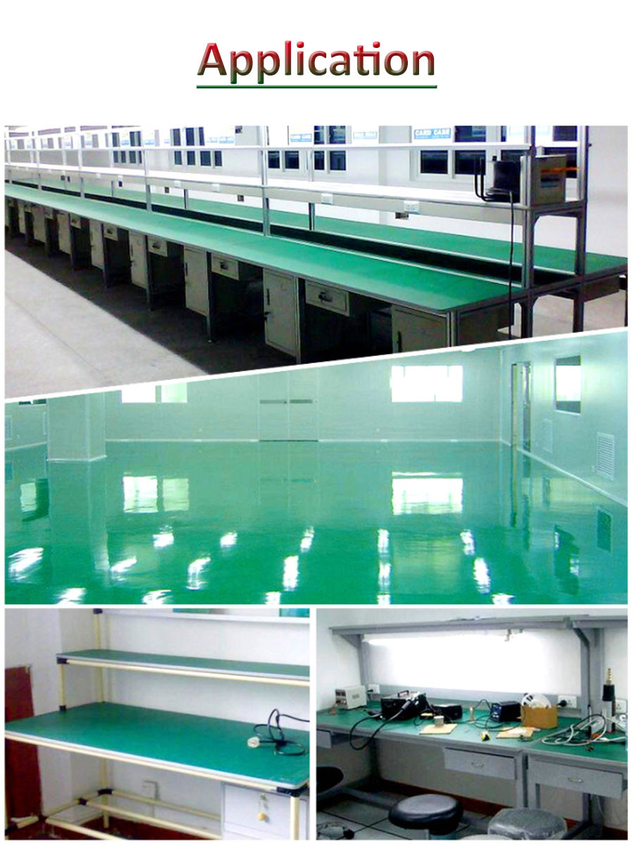 Thảm trải bàn cao su ESD chống tĩnh điện màu xanh lá cây cho điện thoại ...