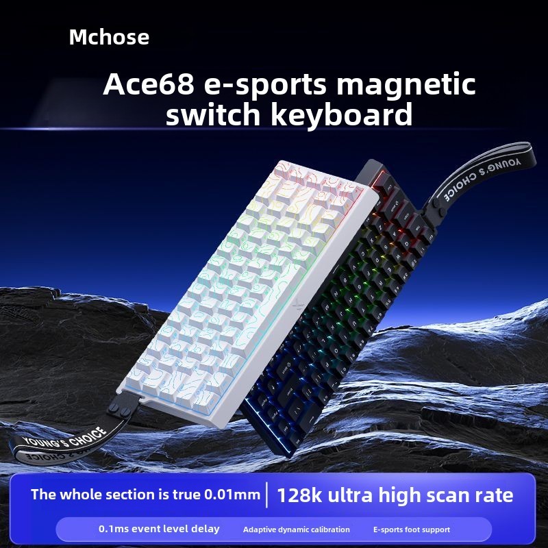 Mchose ACE68 Công tắc từ tính Bàn phím chơi game RGB có dây Kích hoạt nhanh 8K Tỷ lệ bỏ phiếu ...