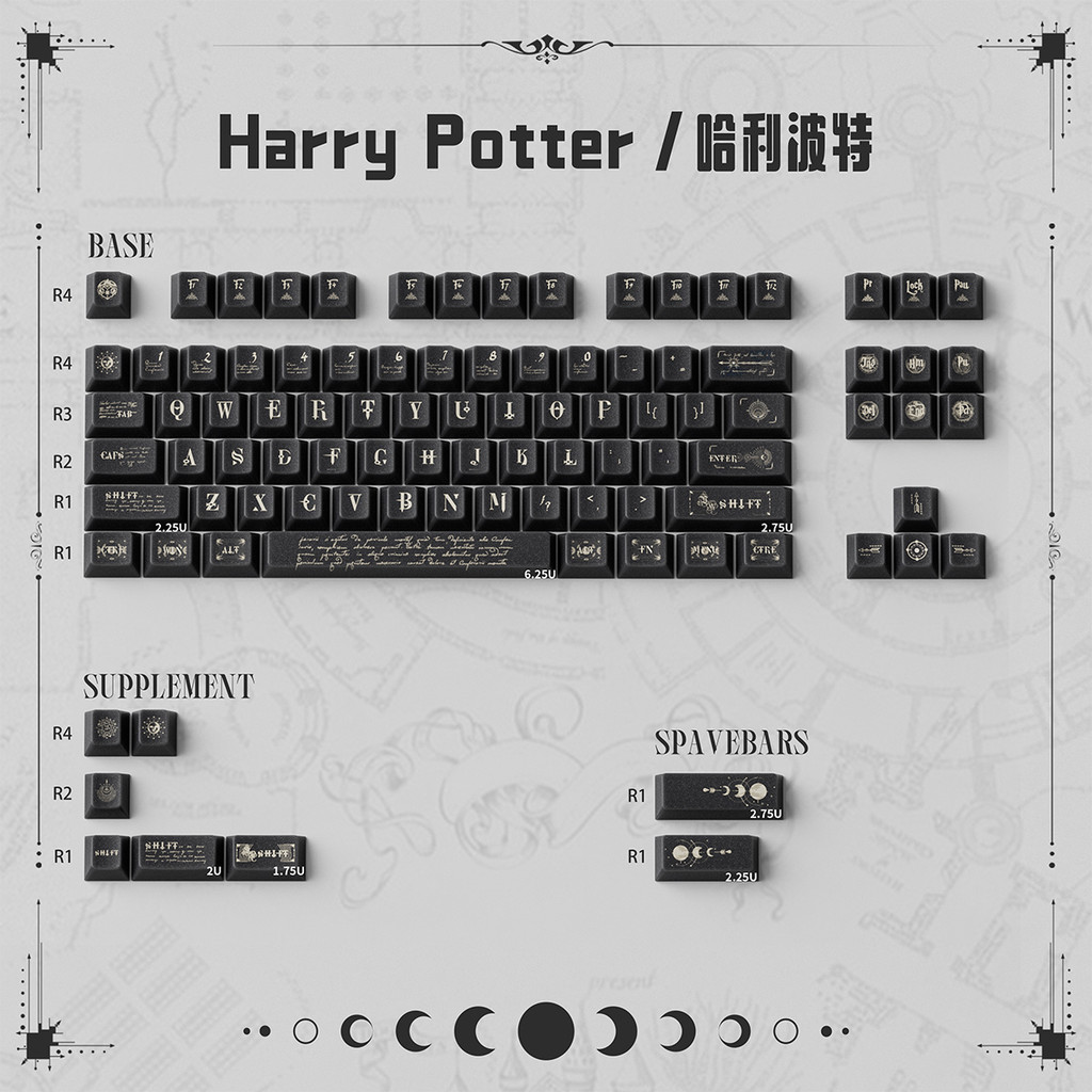 Keygenius Harry Potter keycaps Cherry Profile PC / PBT Foggy Trong Suốt ...