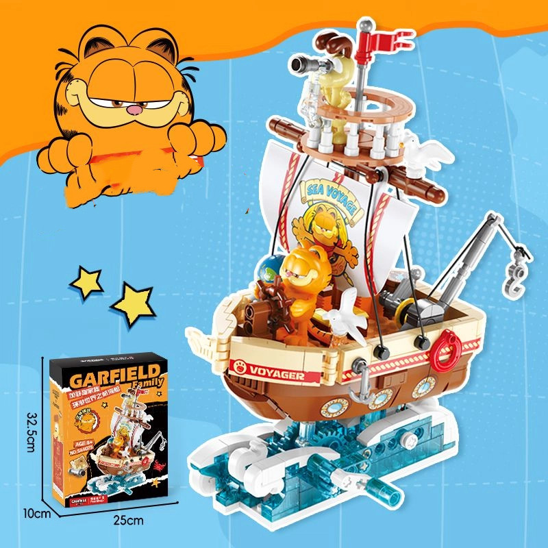 Garfield khối xây dựng lắp ráp trẻ em đồ chơi quà tặng sinh nhật số ...