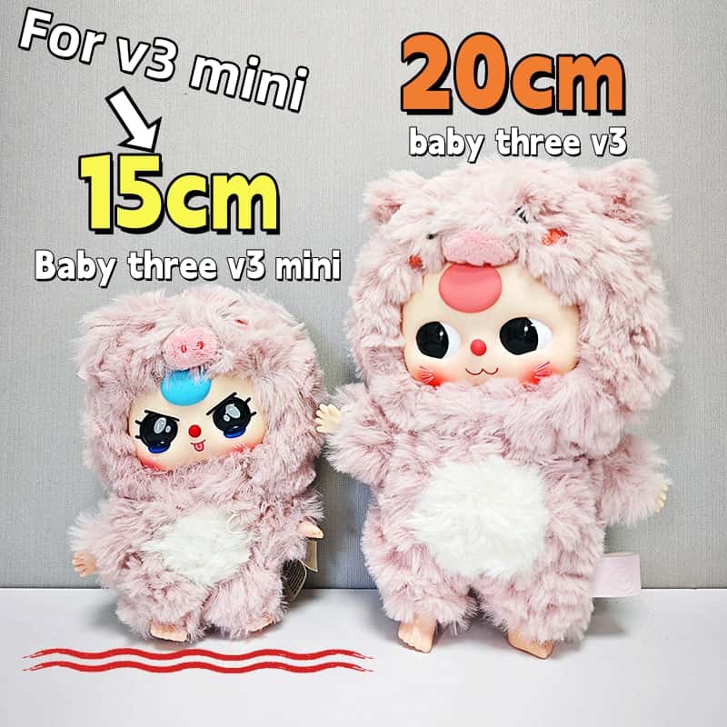Quần áo 15cm Baby Three V3 Mini , Yếm+áo sơ mi+chai nước cho 15cm Baby Three V3 Mini/15cm 17cm ...